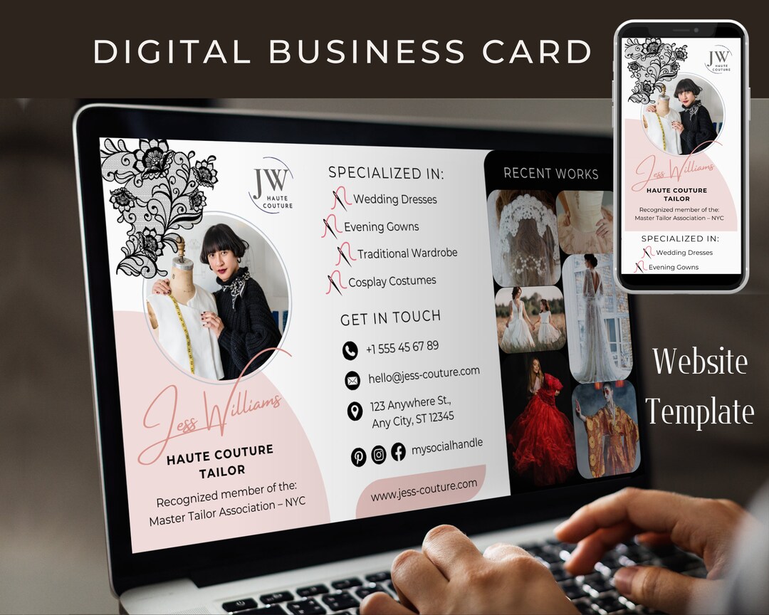 Digital Business Card Website Template – Haute Couture Marketing ...