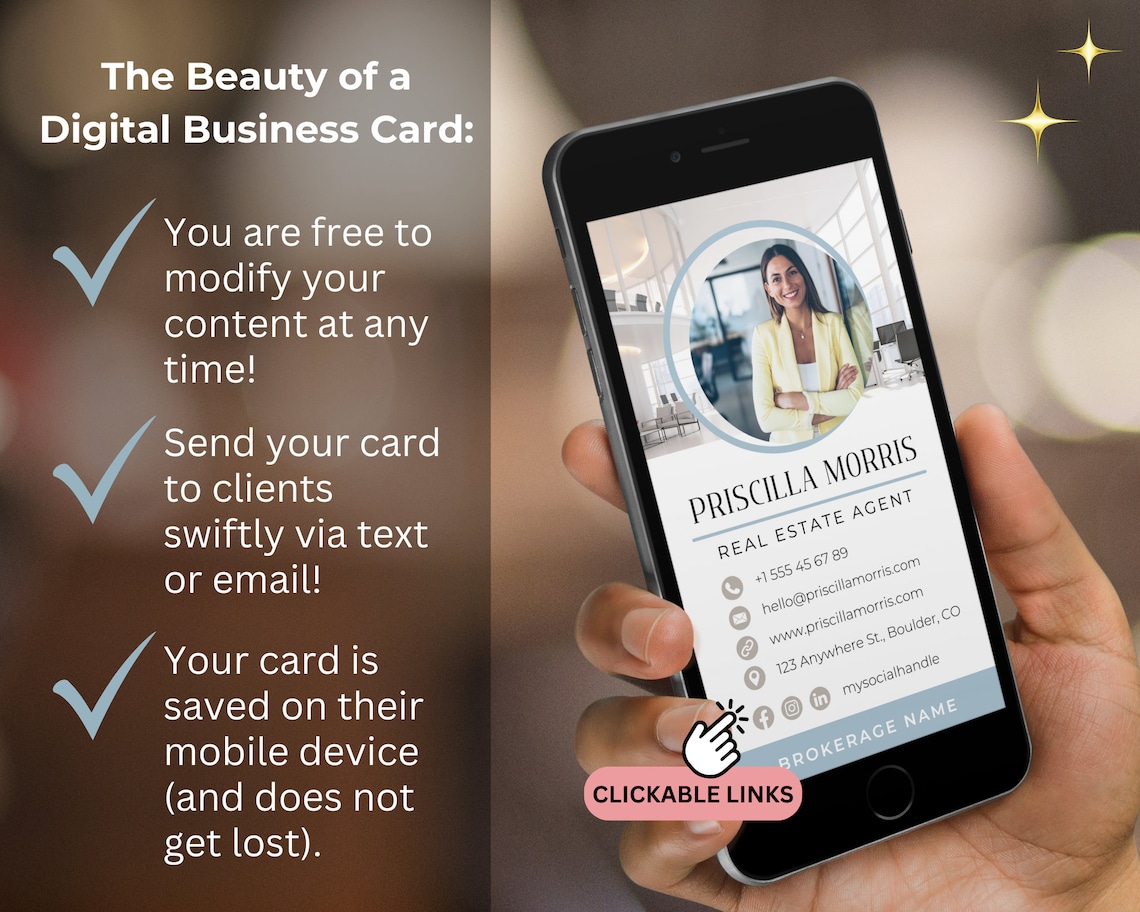 Digital Business Card Real Estate Agent, Realtor Marketing, Real Estate ...