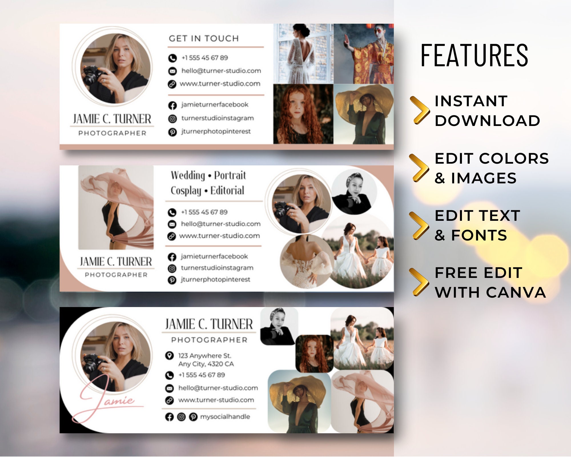 Email Signature Template – Photographer, Designer, Gmail Signature ...