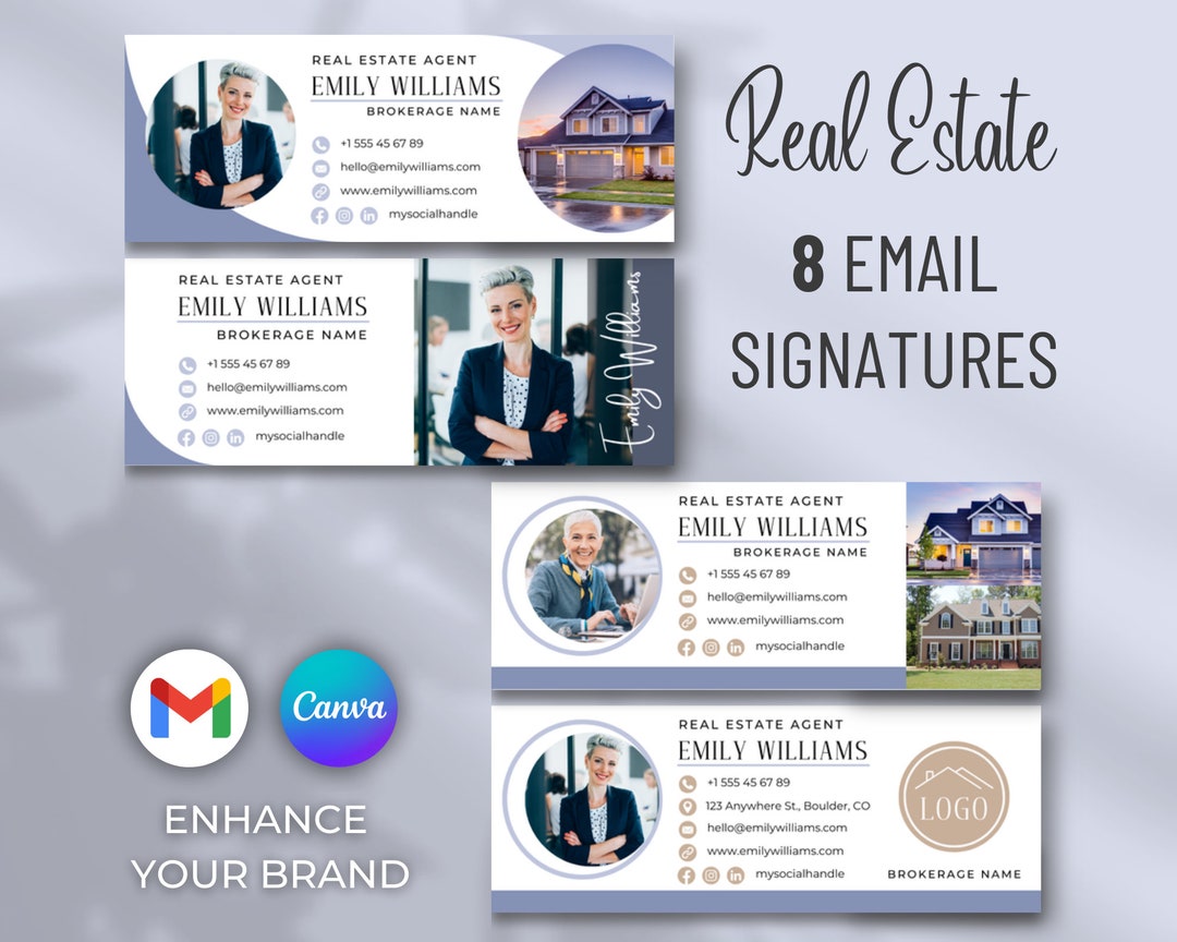 Real Estate Email Signature Template Bundle – Canva Editable (digital ...
