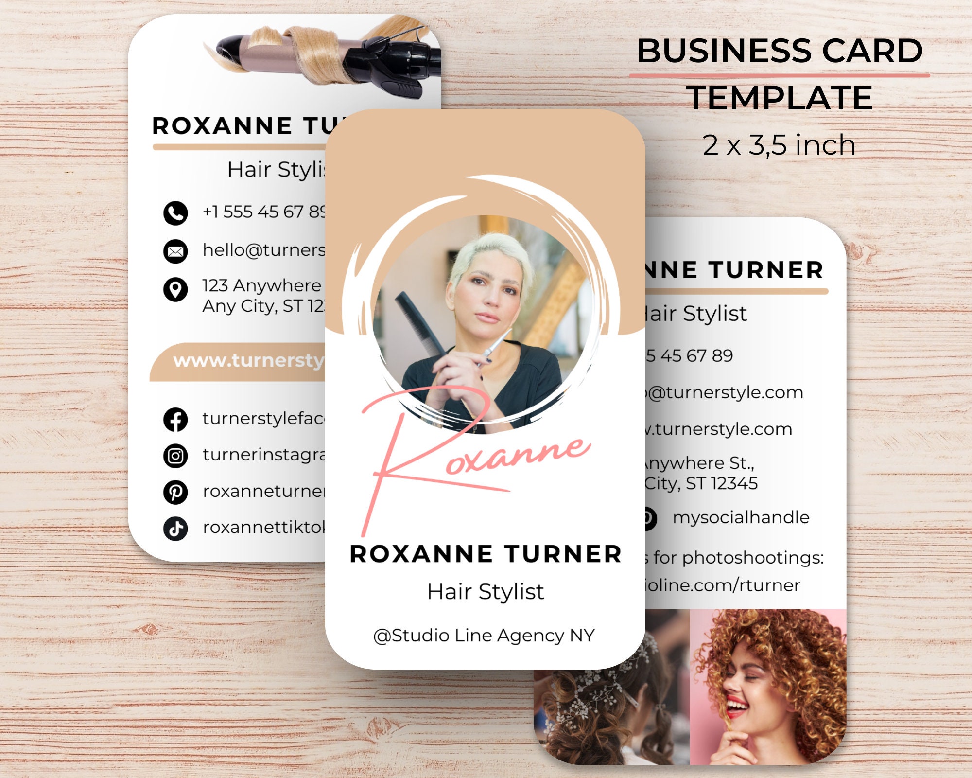 Business Card Design Template – Hair Stylist Beauty Artist Boutique ...