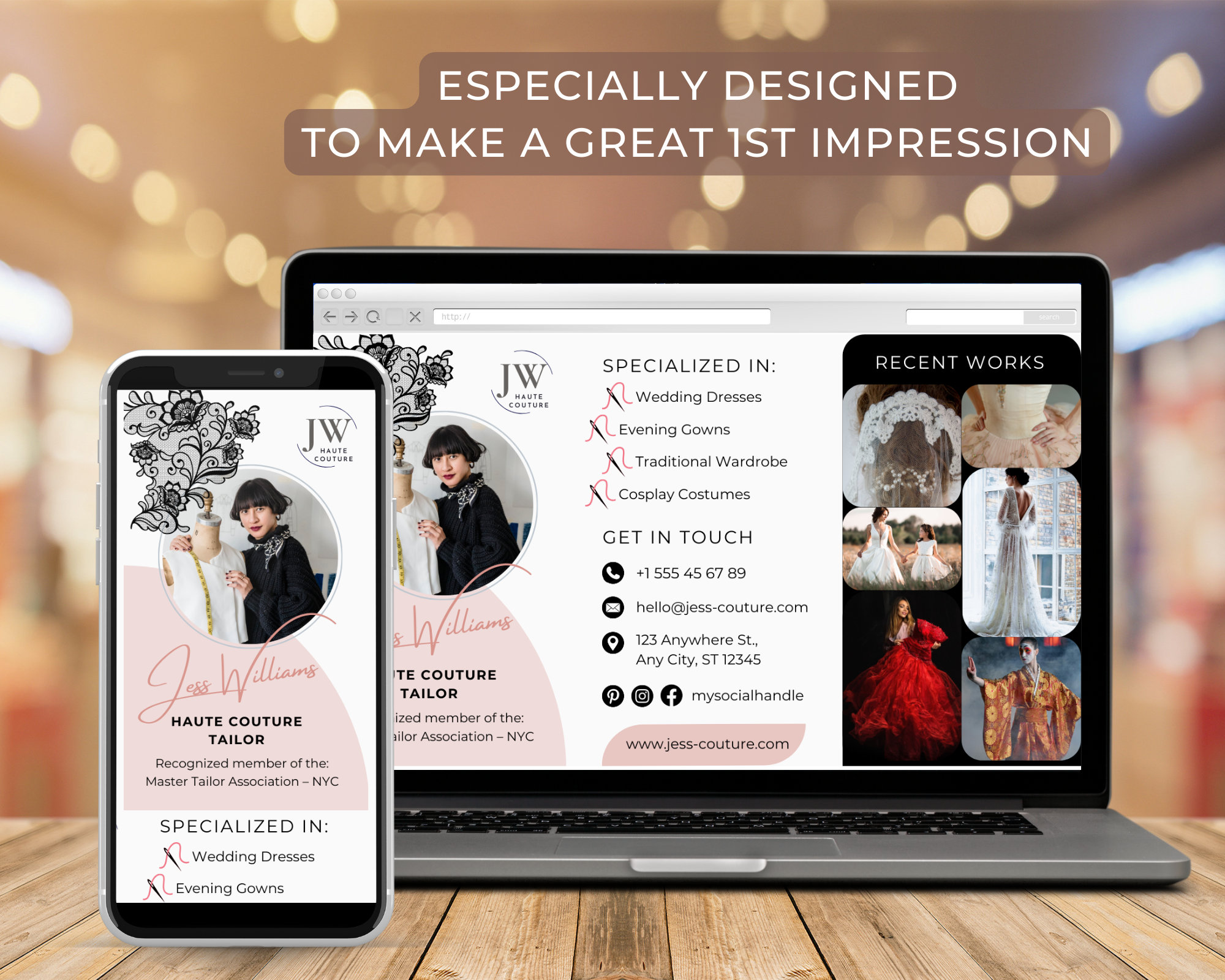 Digital Business Card Website Template Haute Couture Marketing Website ...