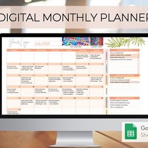 Digital Monthly Planner – Peach Monthly Calendar Template, Planner ...