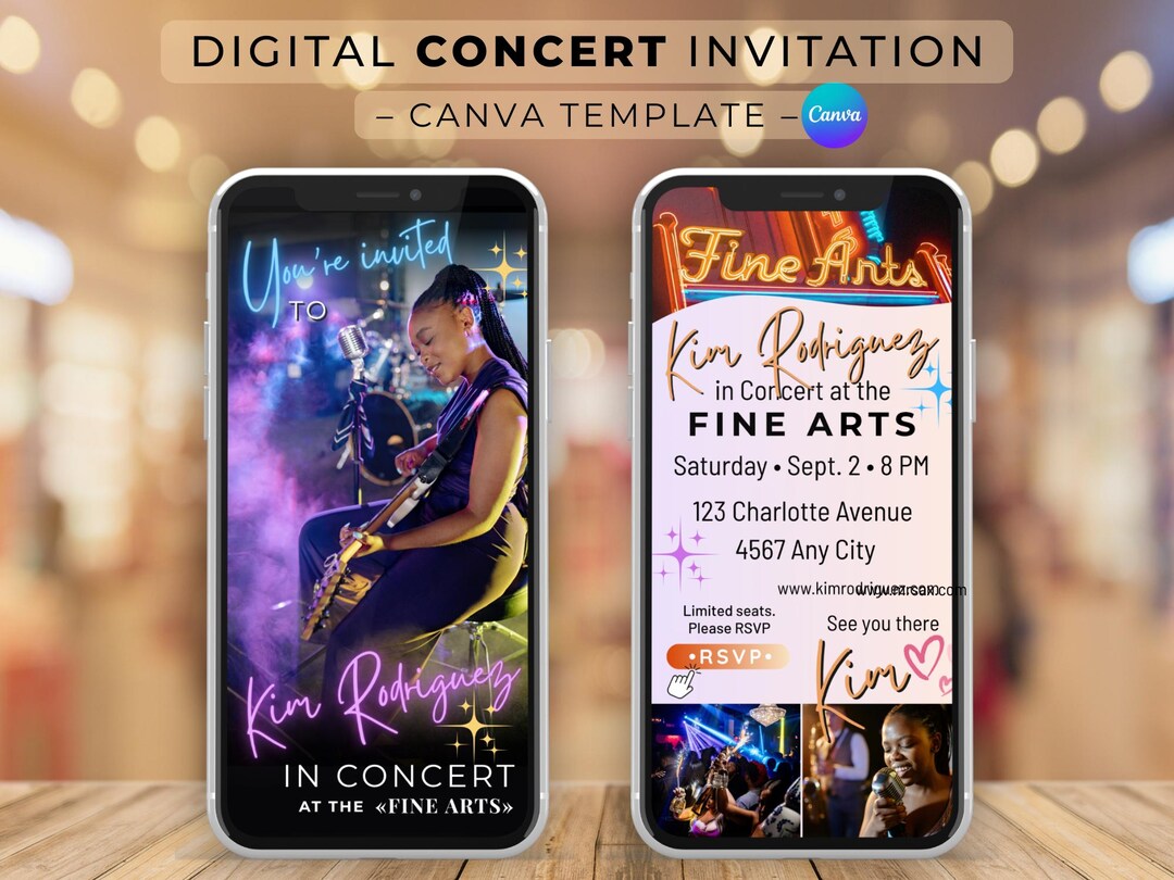Digital Concert Invitation | Canva Template for Musicians (instant ...