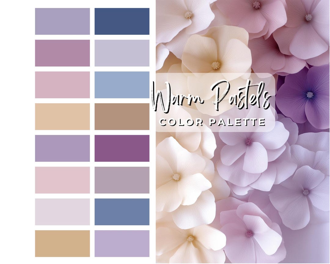 Warm Pastels Color Palette - Gradients for Canva, Photoshop (digital ...
