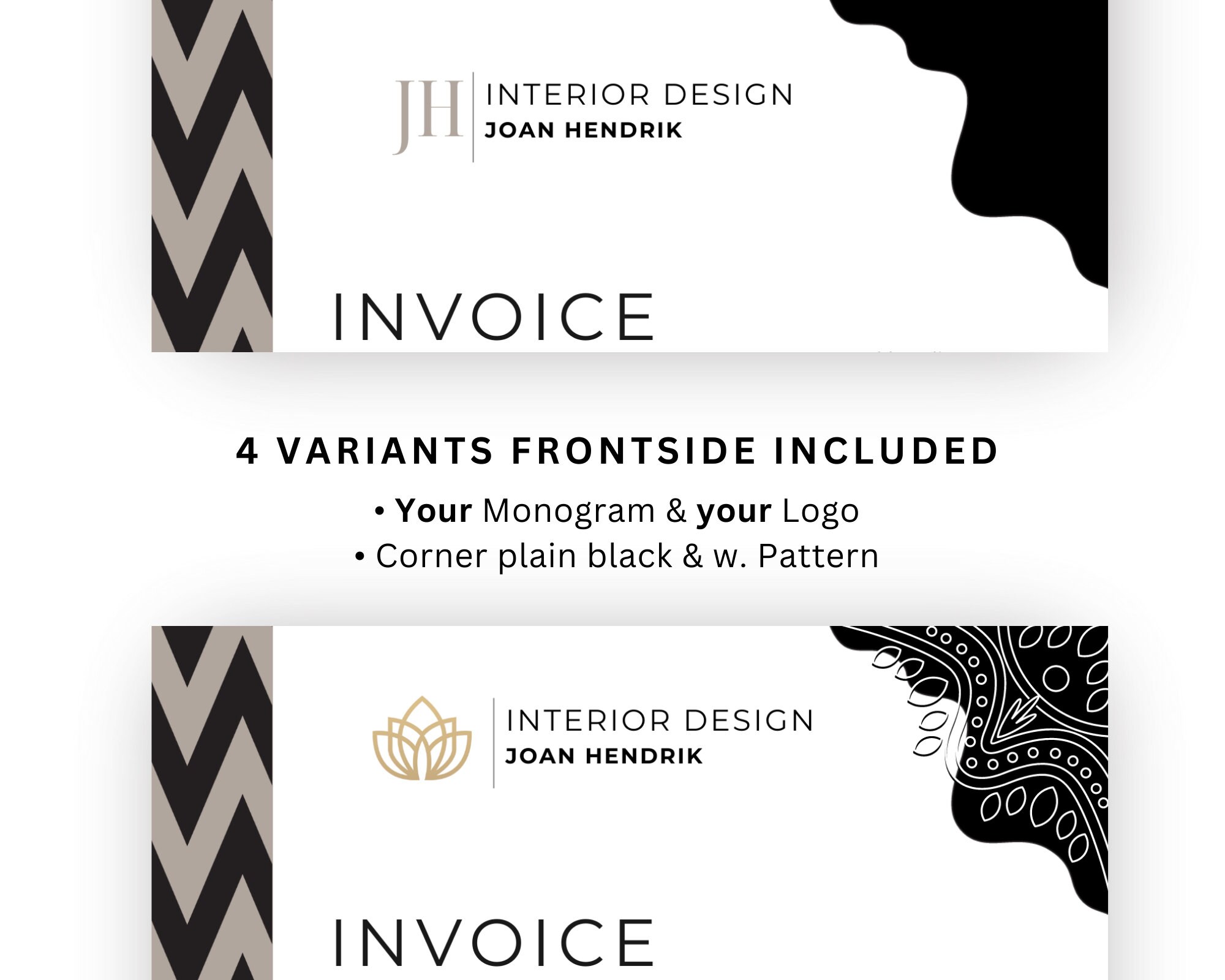 Invoice Template Chevron No 1, Printable Invoice, Receipt Template ...