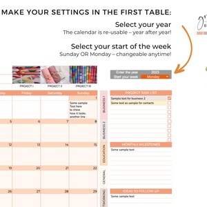 Digital Monthly Planner – Peach Monthly Calendar Template, Planner ...