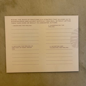 DBT Cards for Therapy and Emotion Regulation, Ride the Wave Emotion ...