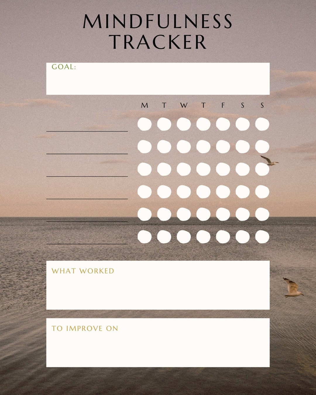 Mindfulness Habit Tracker for Tracking Mindful Habits, Meditation, Self ...