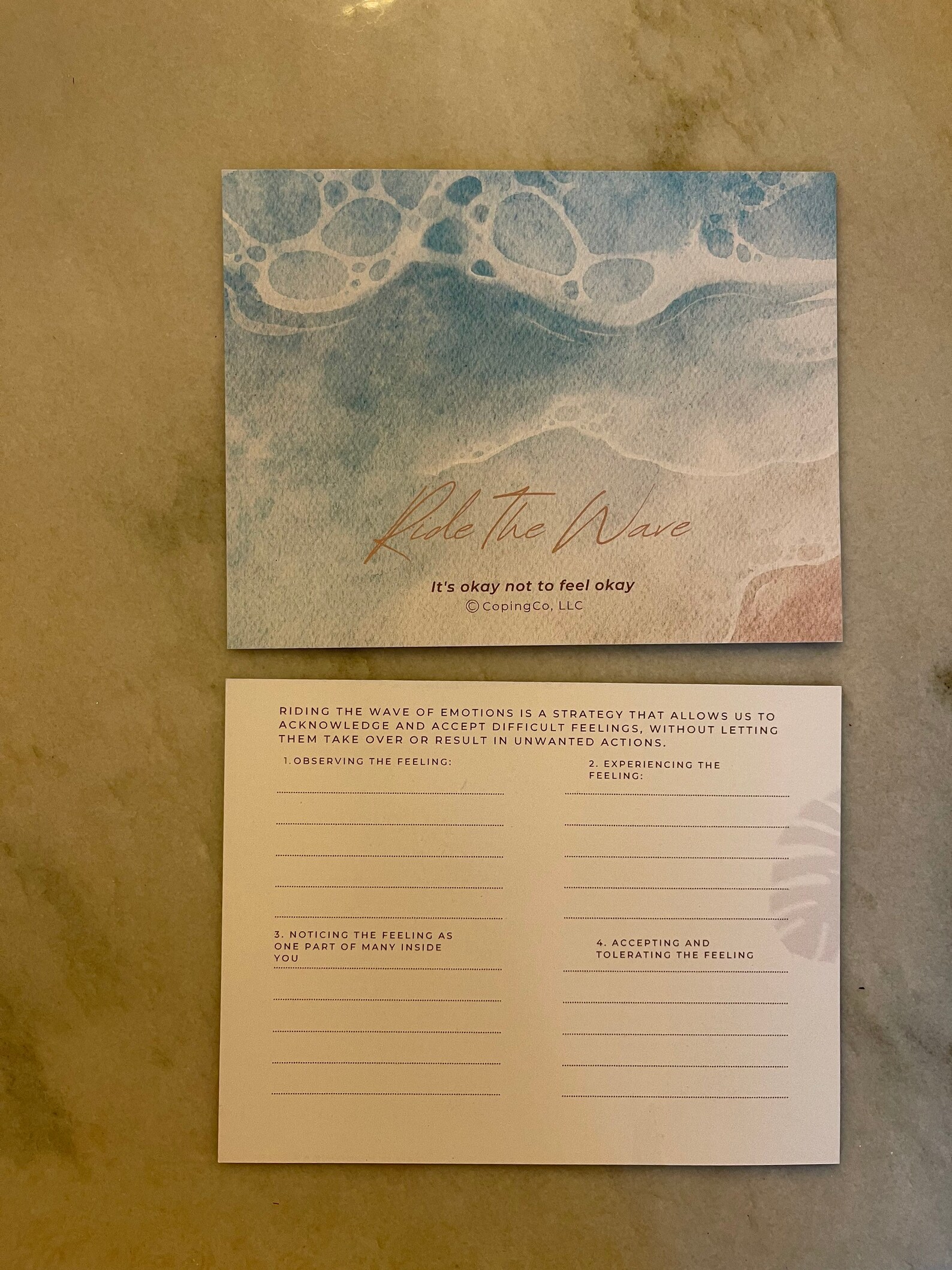 DBT Cards for Therapy and Emotion Regulation, Ride the Wave Emotion ...