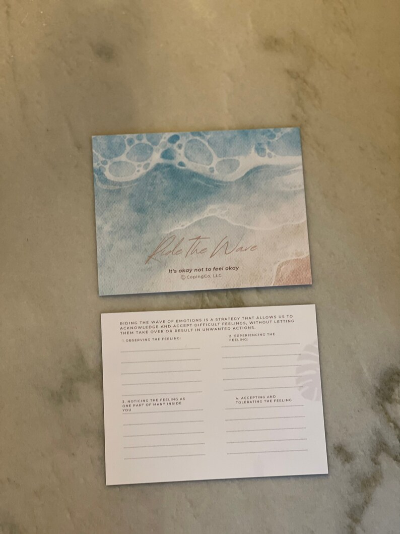DBT Cards for Therapy and Emotion Regulation, Ride the Wave Emotion ...