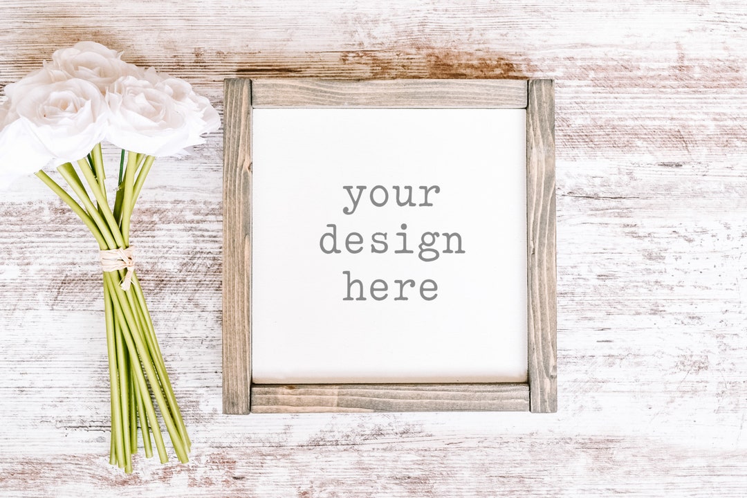 Wood Sign Mockup Blank Wood Sign Mockup Flat Lay Mockup Stock Photo Add ...