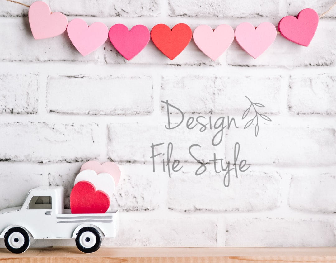 Valentine's Day Product Mockup | Heart Mockup | Farmhouse Mockup | Flat ...