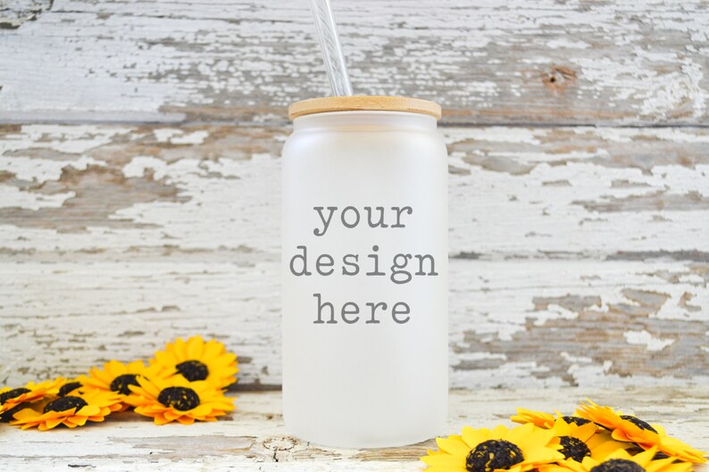 Frosted Glass Beer Can Fall Mockup | Glass Cup Mockup | Libbey Mockup ...
