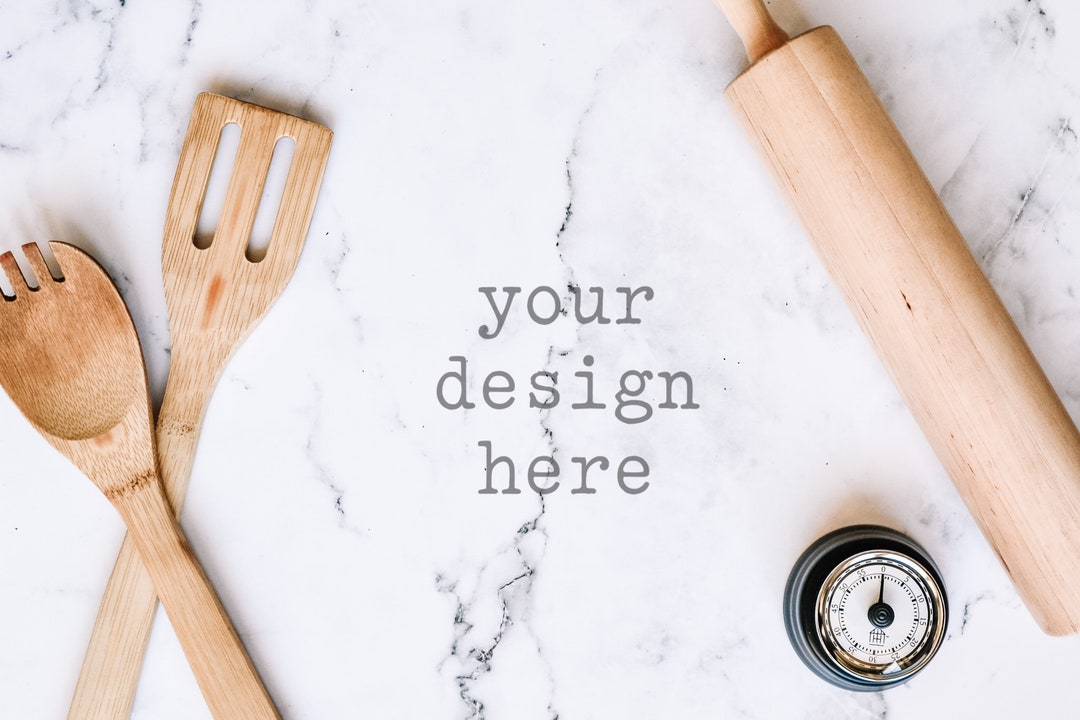 Kitchen Tools Mockup | Kitchen Marble Counter Mockup | Kitchen Flat Lay ...
