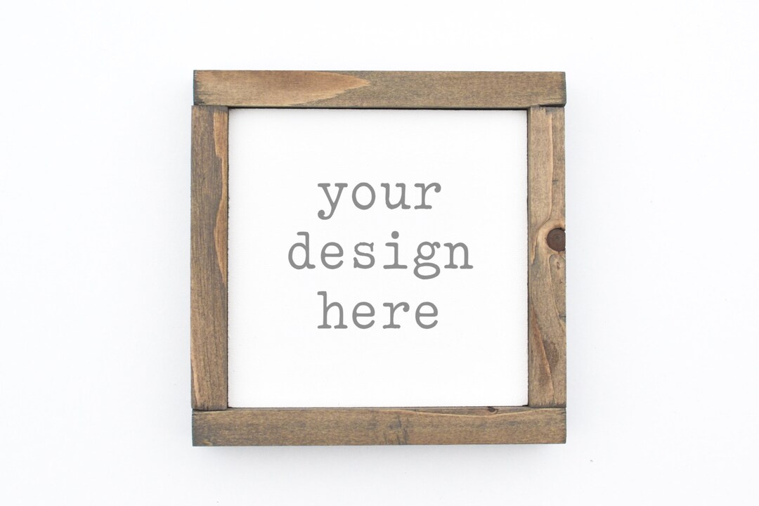Wood Sign Mockup | 6x6 Sign Mockup | Flat Lay Mockup | Stock Photo ...