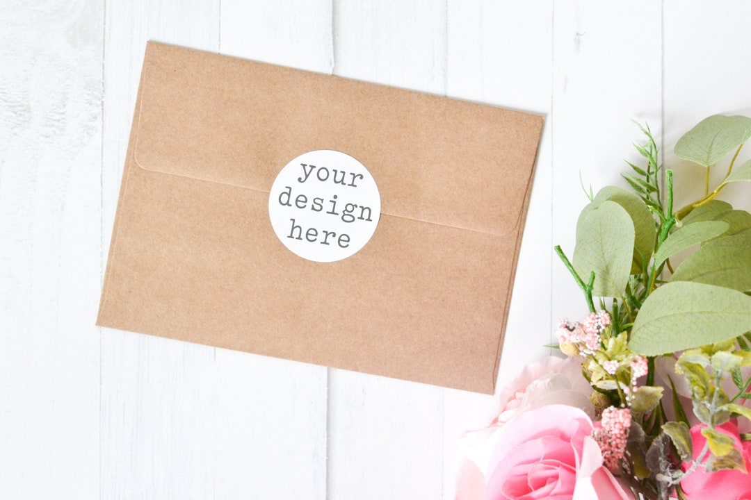 Round Sticker Mockup | Envelope Sticker Mockup | Wedding Invitation ...