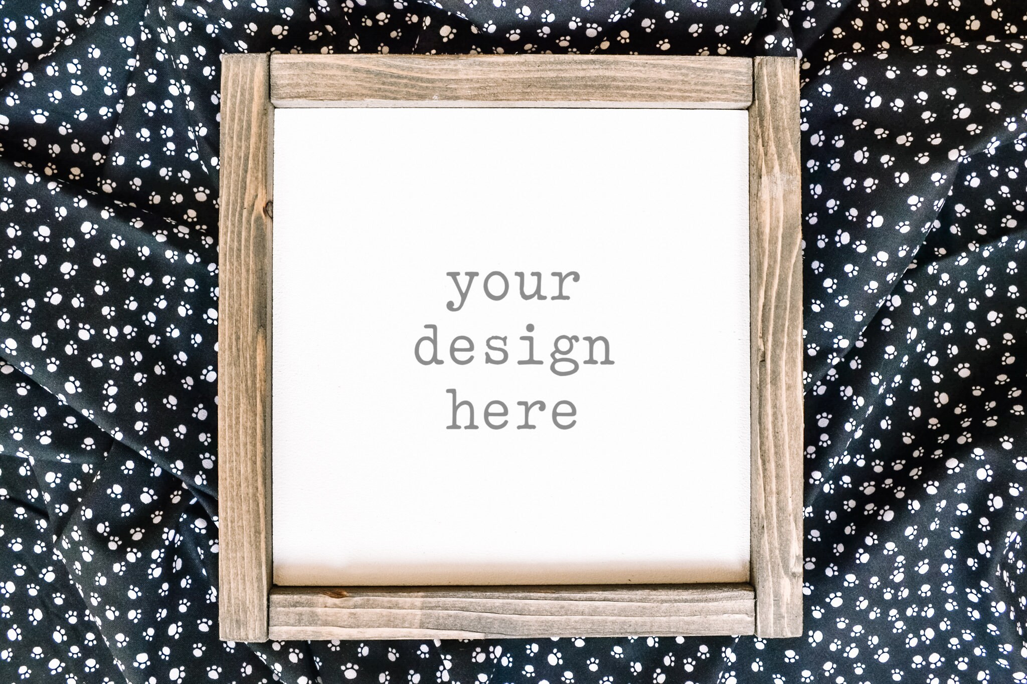 Wood Sign Mockup | Paw Print Sign Mockup | Flat Lay Mockup | Stock ...