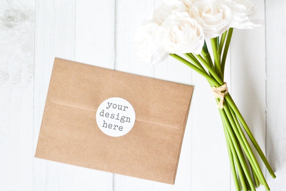 Round Sticker Mockup Envelope Sticker Mockup Wedding - Etsy