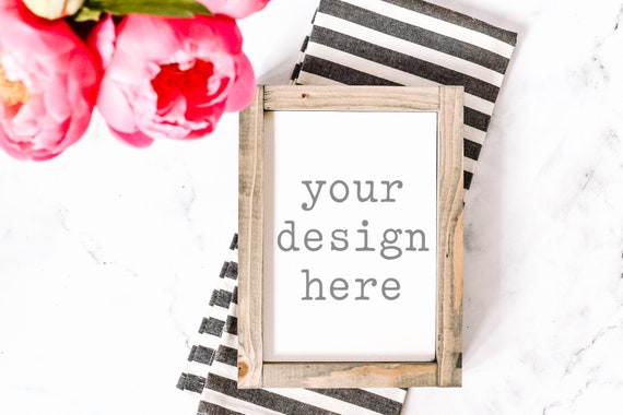 Wood Sign Mockup Blank Sign Mockup Flat Lay Mockup Stock | Etsy