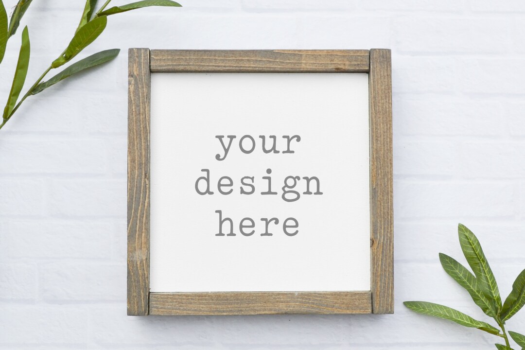 Wood Sign Mockup | 8x8 Sign Mockup | Flat Lay Mockup | Stock Photo ...