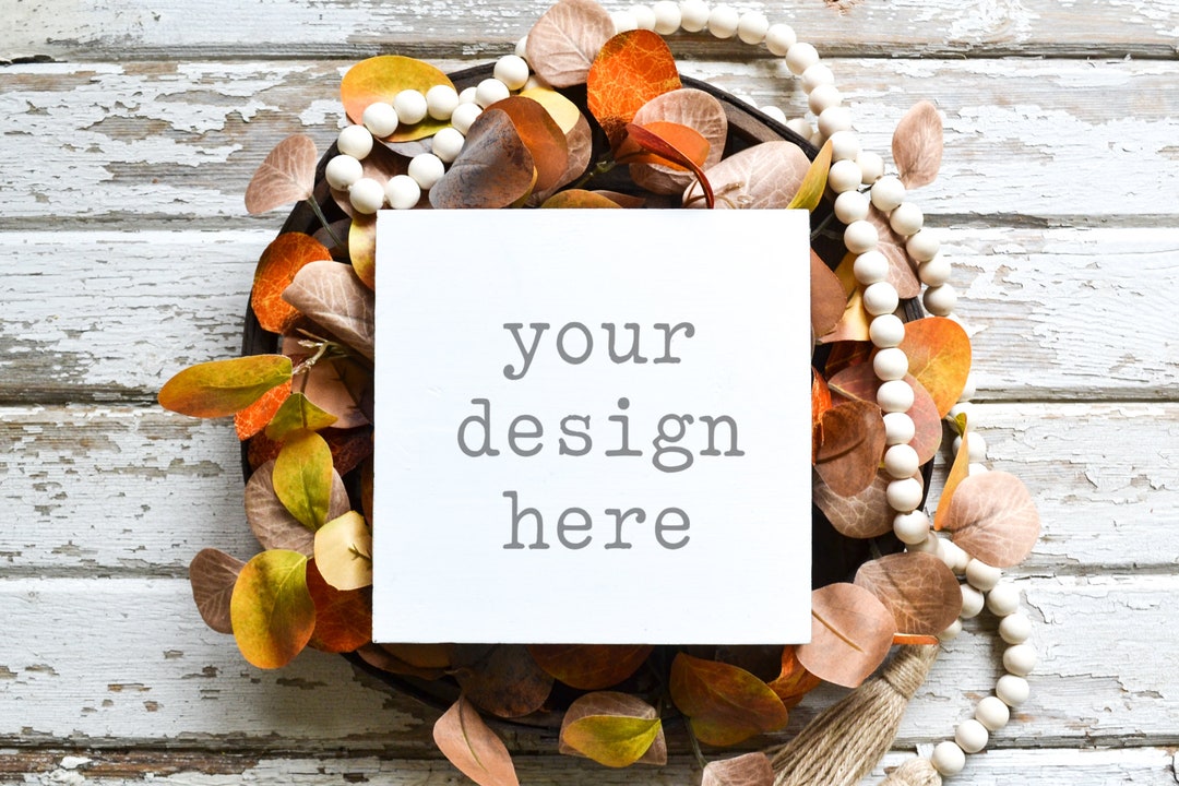 Fall Wood Sign 6 X 6 Mockup | Autumn Wood Sign Mockup | Fall Sign ...