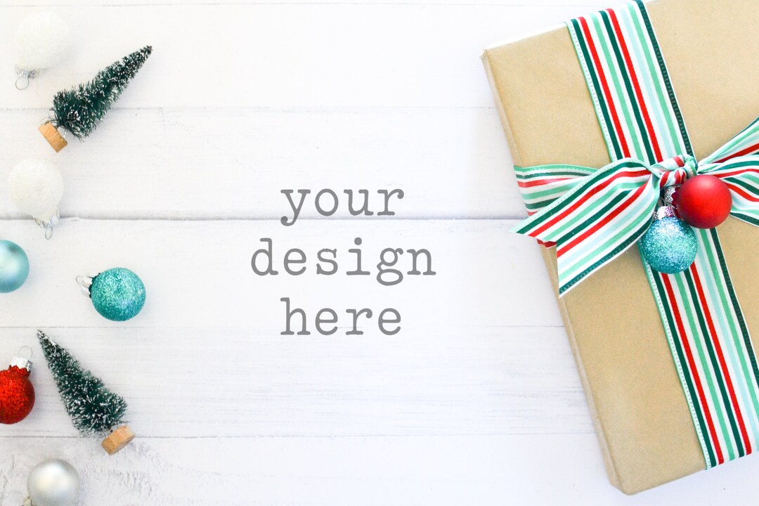Christmas Holiday Flat Lay Background Mockup | Holiday Christmas Flat ...
