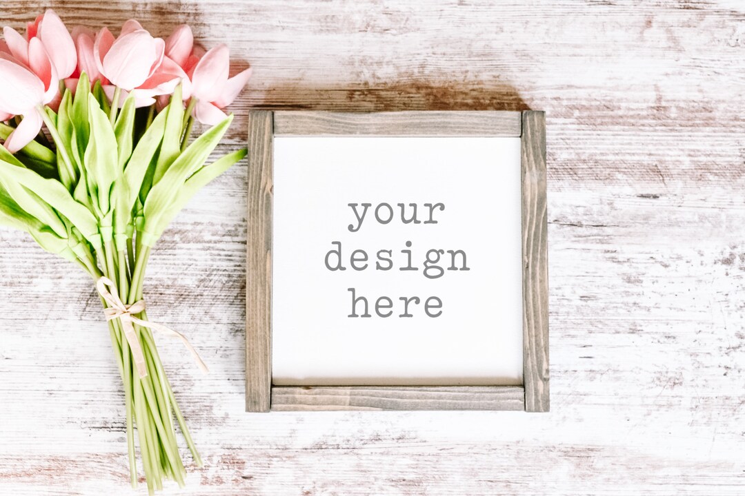 Wood Sign Mockup | Blank Wood Sign Mockup | Flat Lay Mockup | Stock ...
