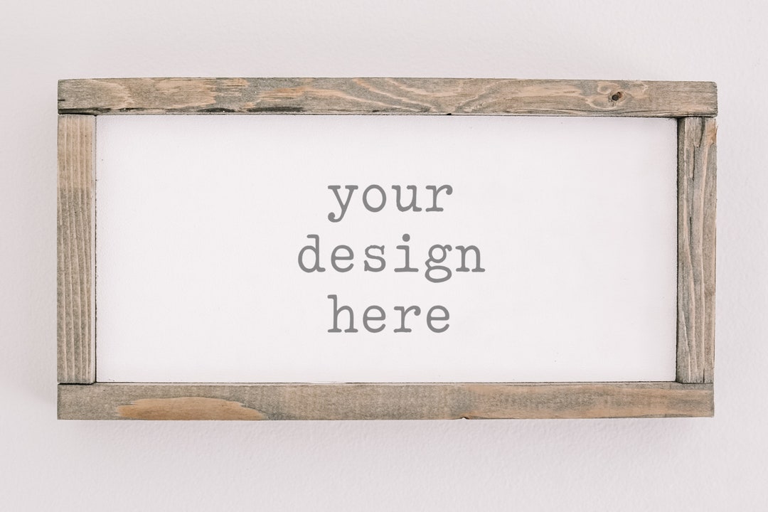 Wood Sign Mockup | 14 X 7 Sign Mockup | Flat Lay Mockup | Stock Photo ...
