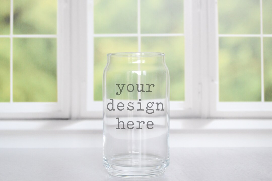 Glass Beer Can Style Mockup | Glass Cup Mockup | Libbey Beer Can Mockup ...