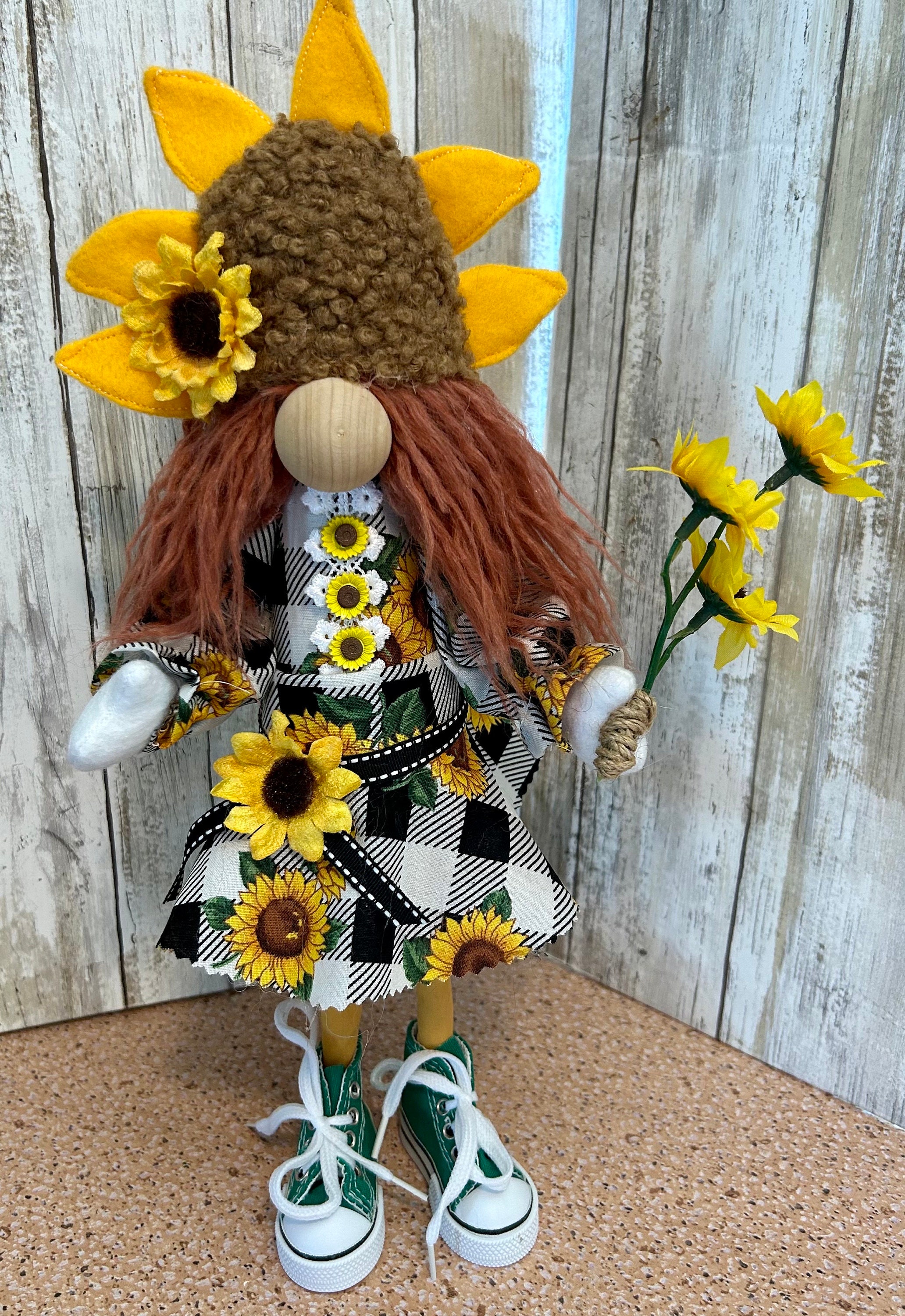 Sunflower Gnome Standing Girl Doll Gnome Home Decor Gift Country Decor ...