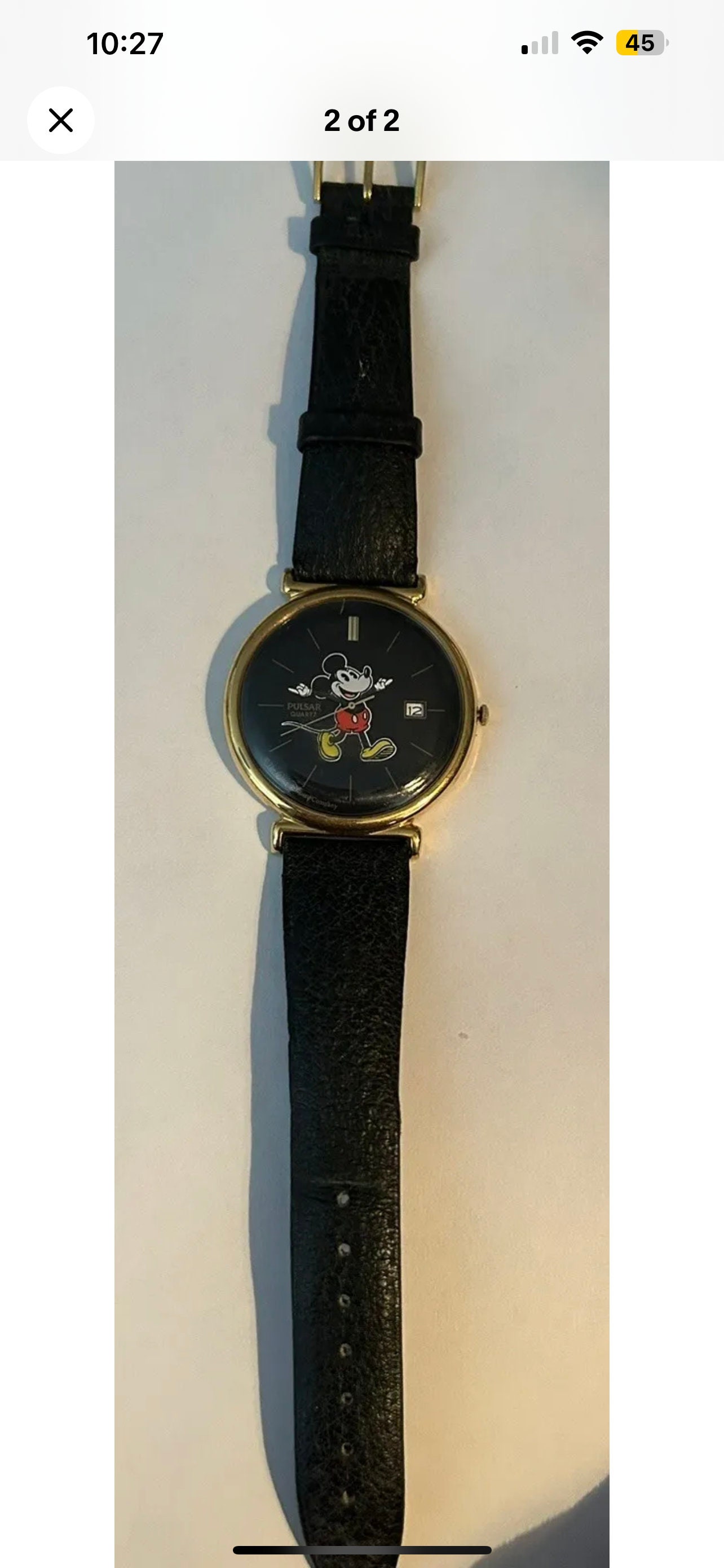 Vintage Unisex Mickey Mouse Watch Quart Large Face Disney Pulsar - Etsy