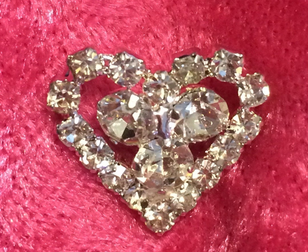 Pageant Magnetic Number Holder Sash Rodeo Pin Rhinestone Heart - Etsy