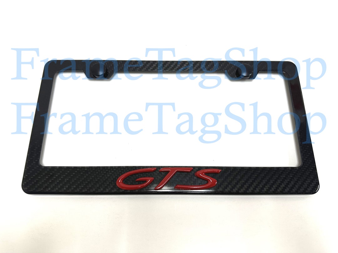1x Red GTS 3D Emblem Badge Real 3K Twillweave Real Carbon Fiber License ...