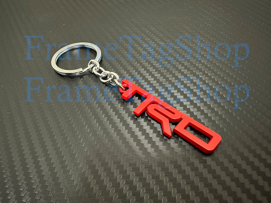 3D Design Metal Red TRD Emblem Car Badge Logo Keychain Keyring Key ...