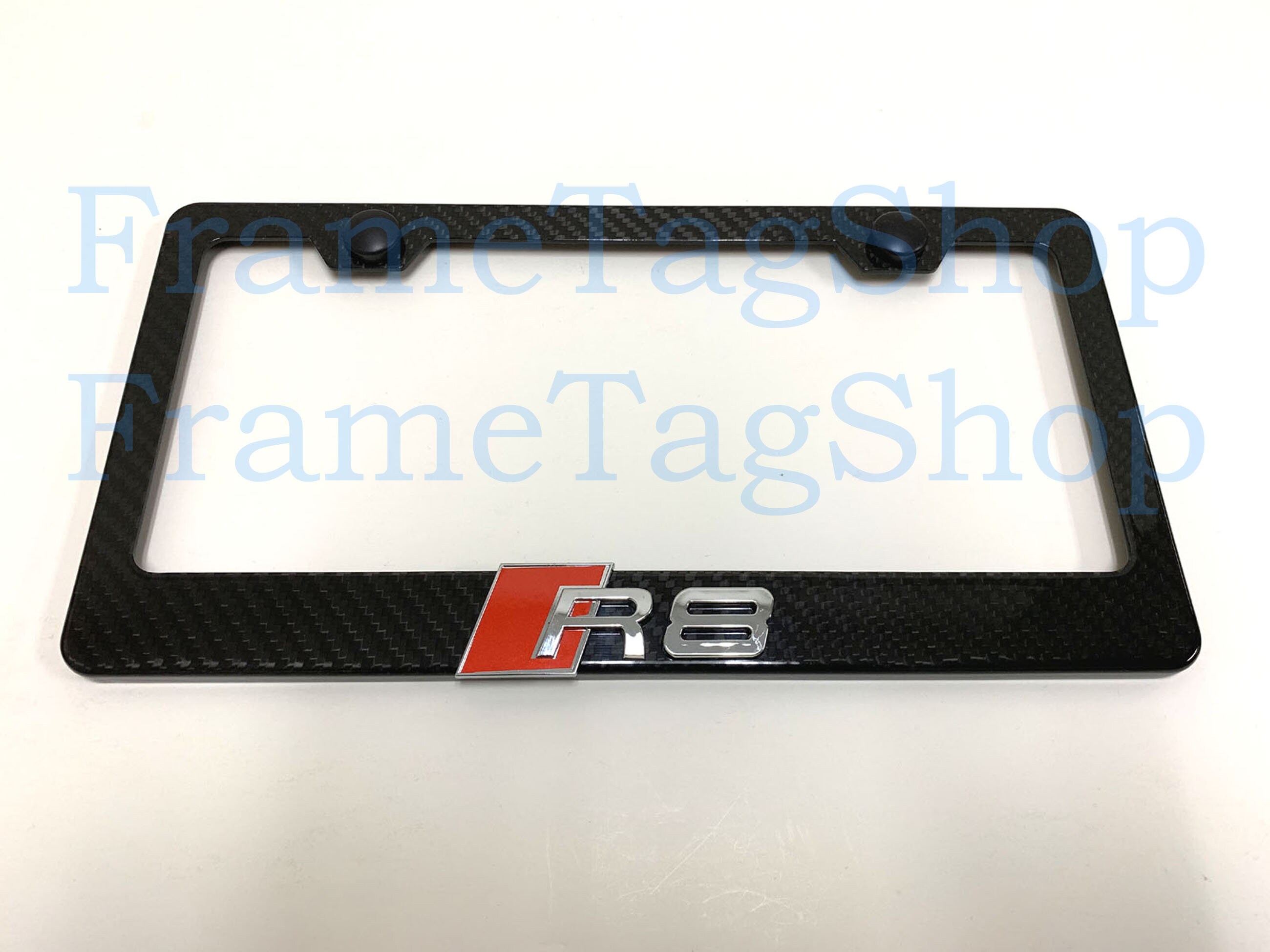 1x R8 3D Emblem Badge Real 3K Twillweave Real Carbon Fiber License ...