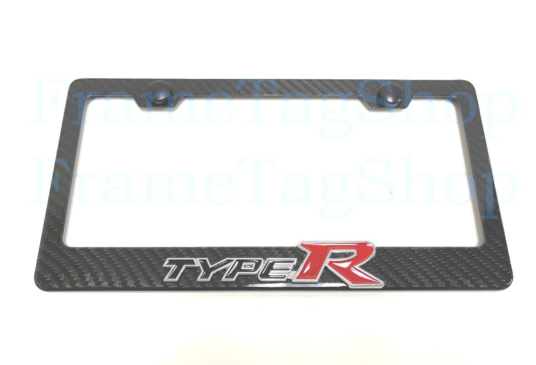 1x Type R 3D Emblem Badge Real 3K Twillweave Real Carbon Fiber License ...