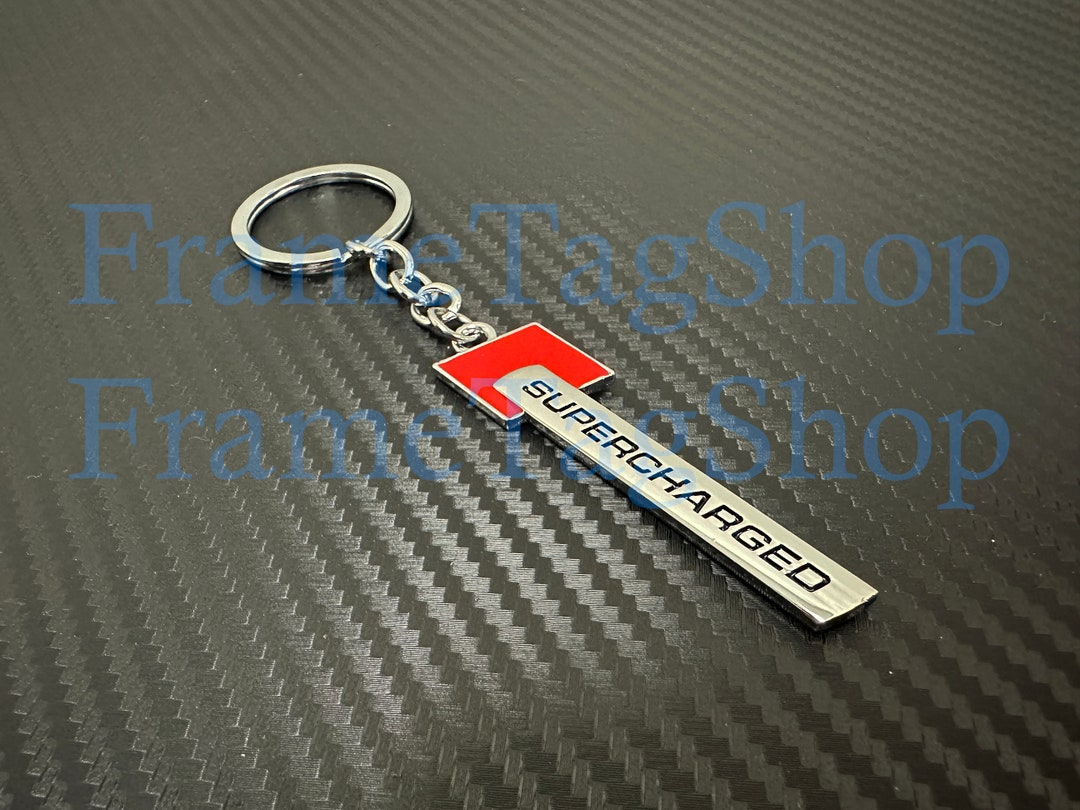 3D Design Metal Supercharged Emblem Car Badge Logo Keychain Keyring Key ...