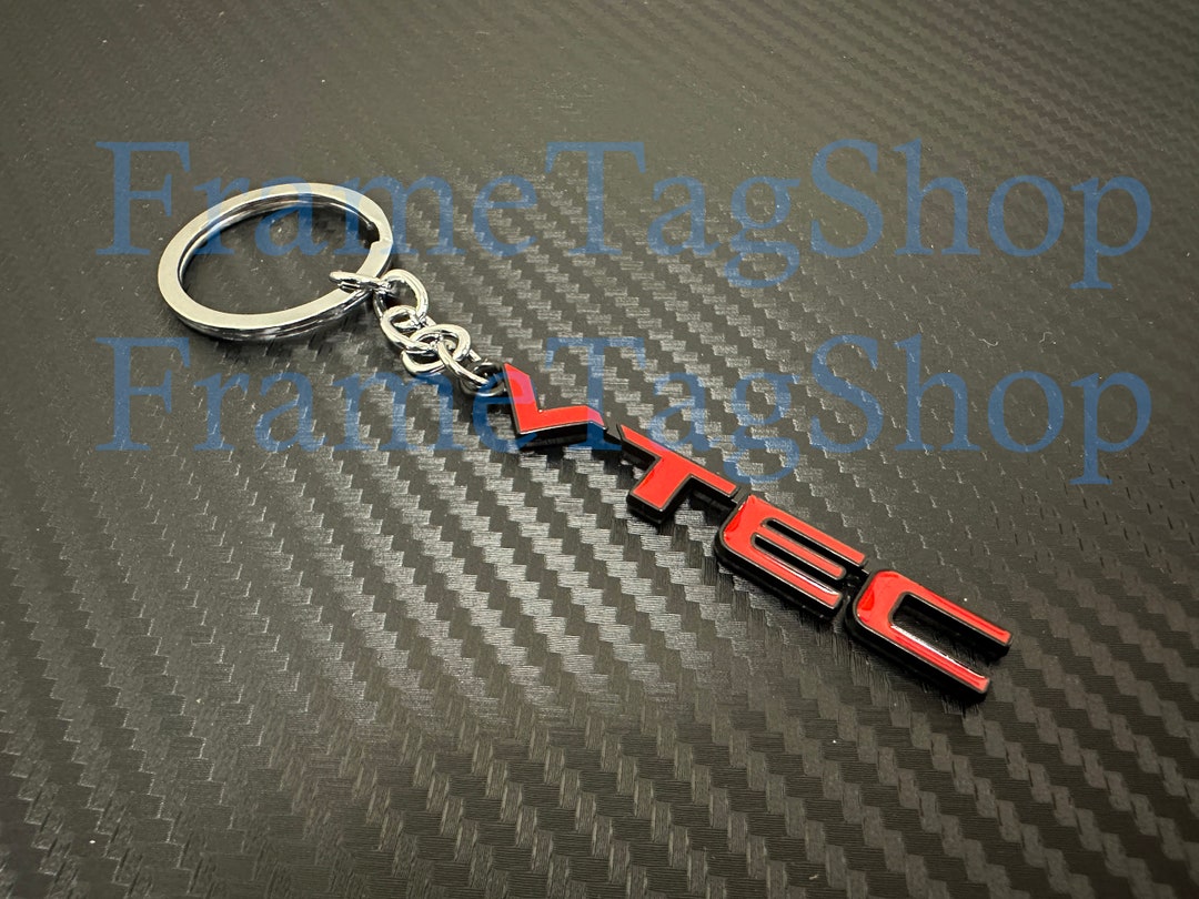 3D Design Metal (red) VTEC Emblem Car Badge Logo Keychain Keyring Key ...