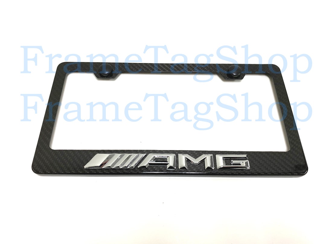 1x ///AMG 3D Emblem Badge Real 3K Twillweave Real Carbon Fiber License ...