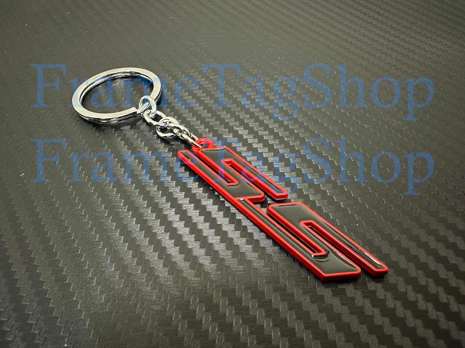 3D Design Metal black/red SS Emblem Car Badge Logo Keychain Keyring Key ...