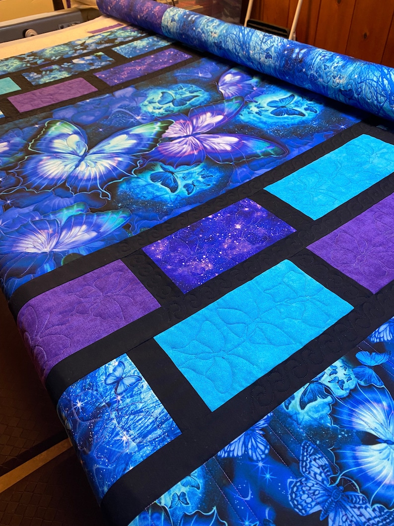COSMIC BUTTERFLIES Digital Pattern, Large Throw/twin Quilt, 63" X 82 ...