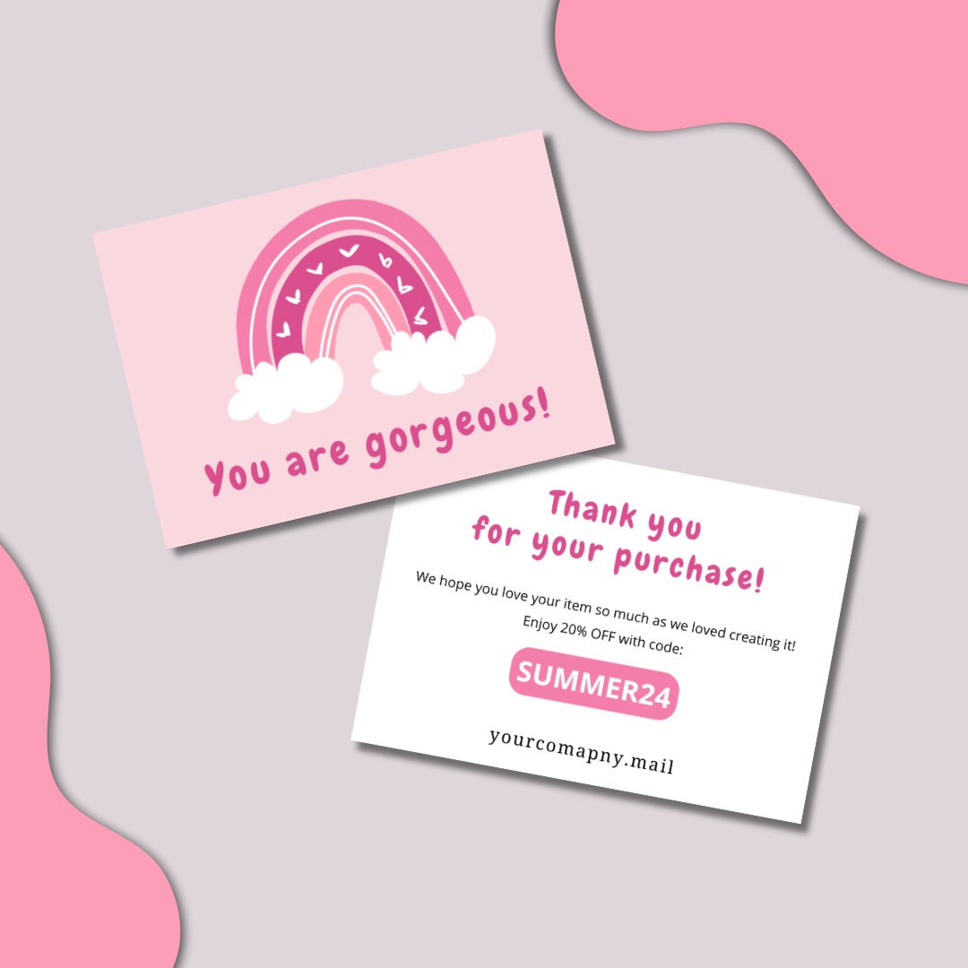 Thank You Card for Small Business Sale Sales Editable Card Printable ...