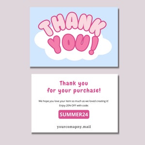Thank You Card for Small Business Sale Sales Editable Card Printable ...