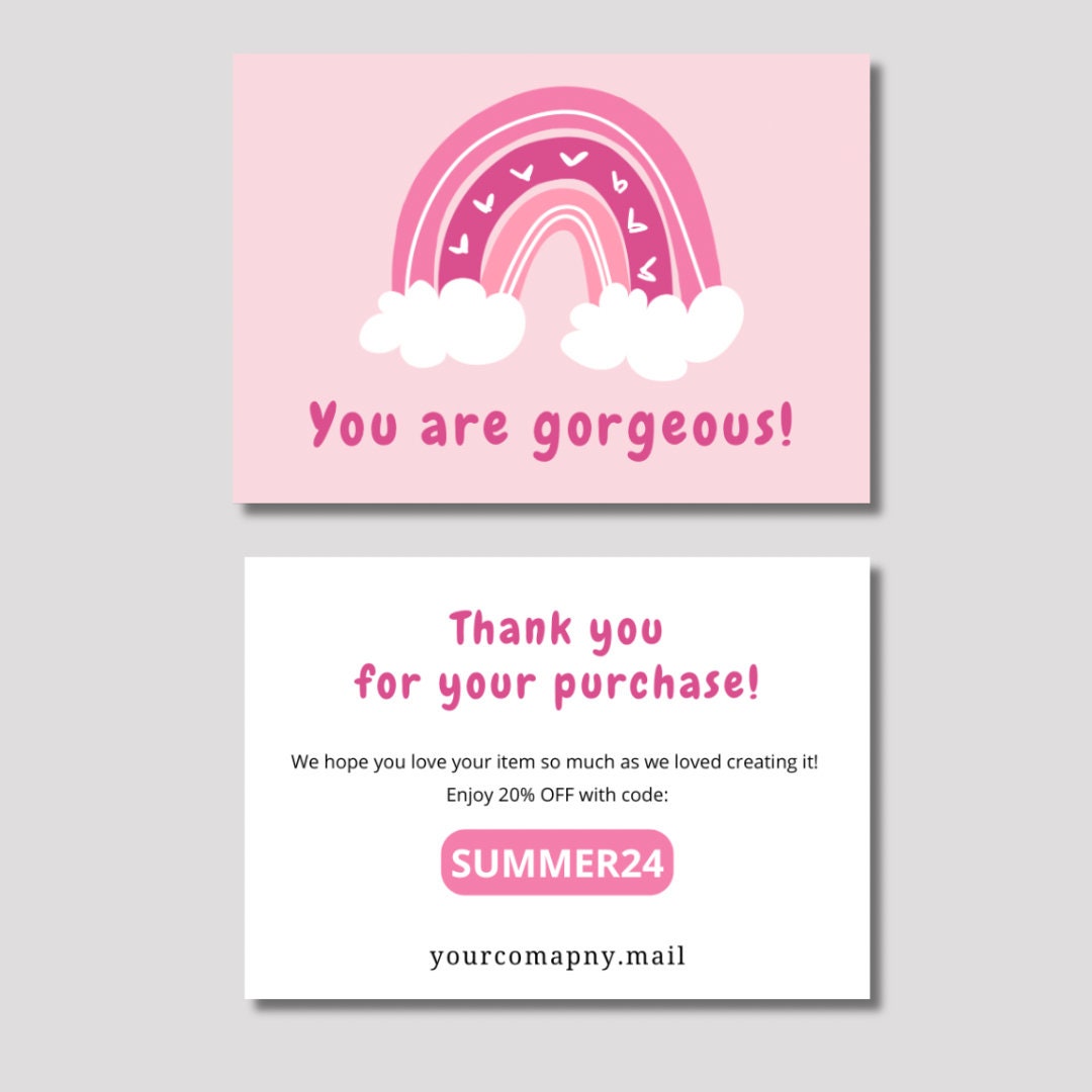 Thank You Card for Small Business Sale Sales Editable Card Printable ...