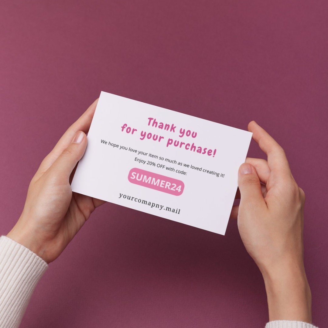 Thank You Card for Small Business Sale Sales Editable Card Printable ...