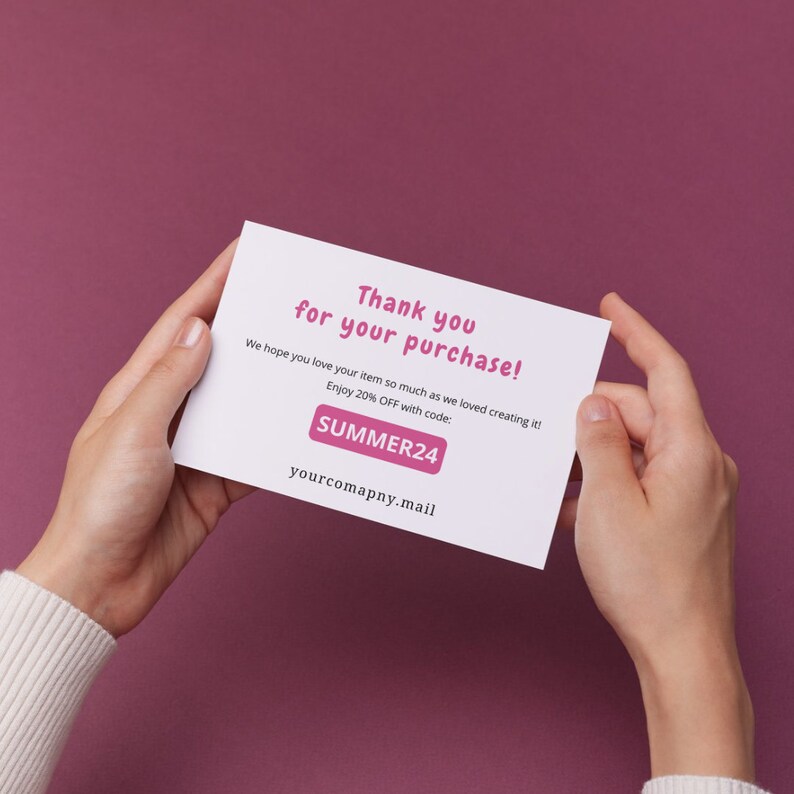 Thank You Card for Small Business Sale Sales Editable Card Printable ...