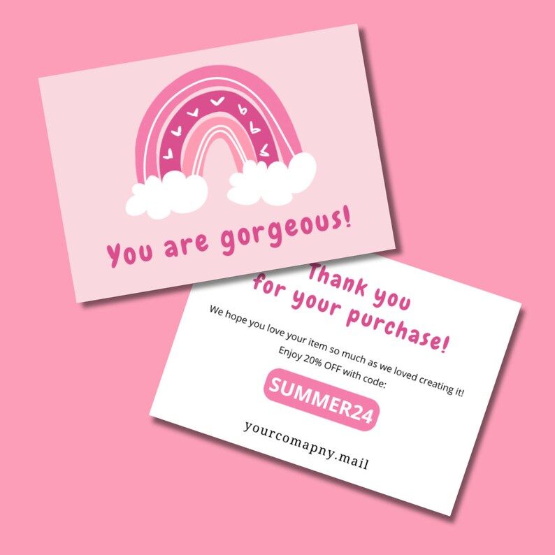 Thank You Card for Small Business Sale Sales Editable Card Printable ...