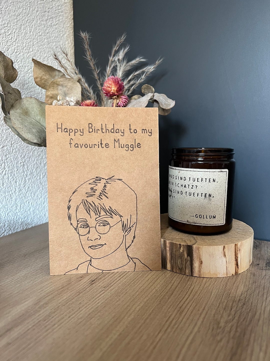 Kraft Paper Postcard harry for Your Birthday without Envelope - Etsy