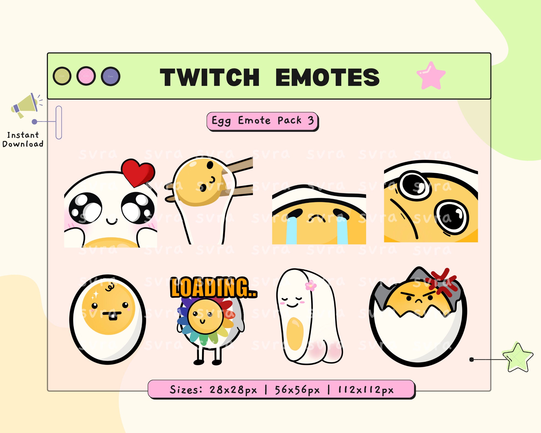 Egg Emote Twitch Pack 3, Twitch & Discord Emotes, Emote Pack 8, Instant ...